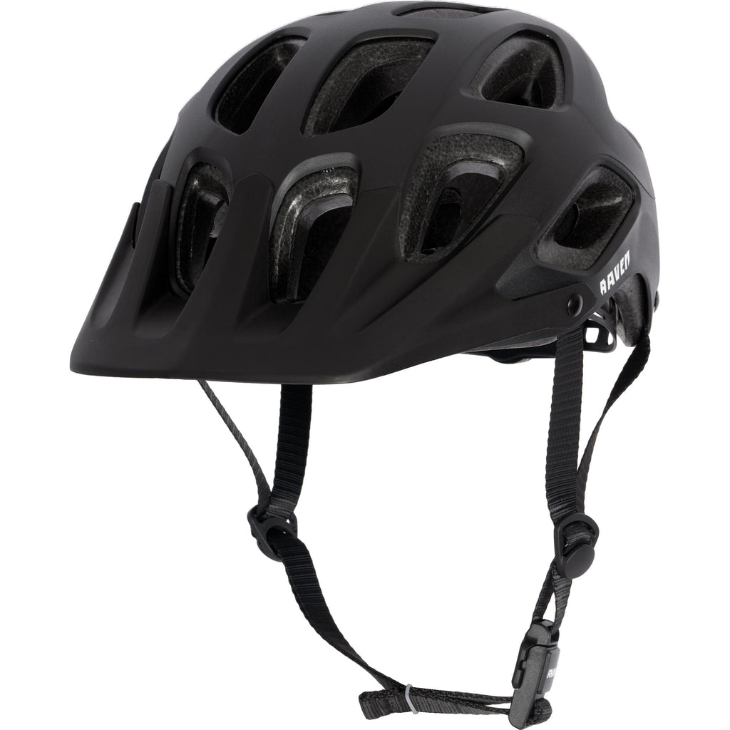 Raven Corvus MTB Helmet with Magnetic Clip Satin Black MD/LG – 99bikes.co.nz