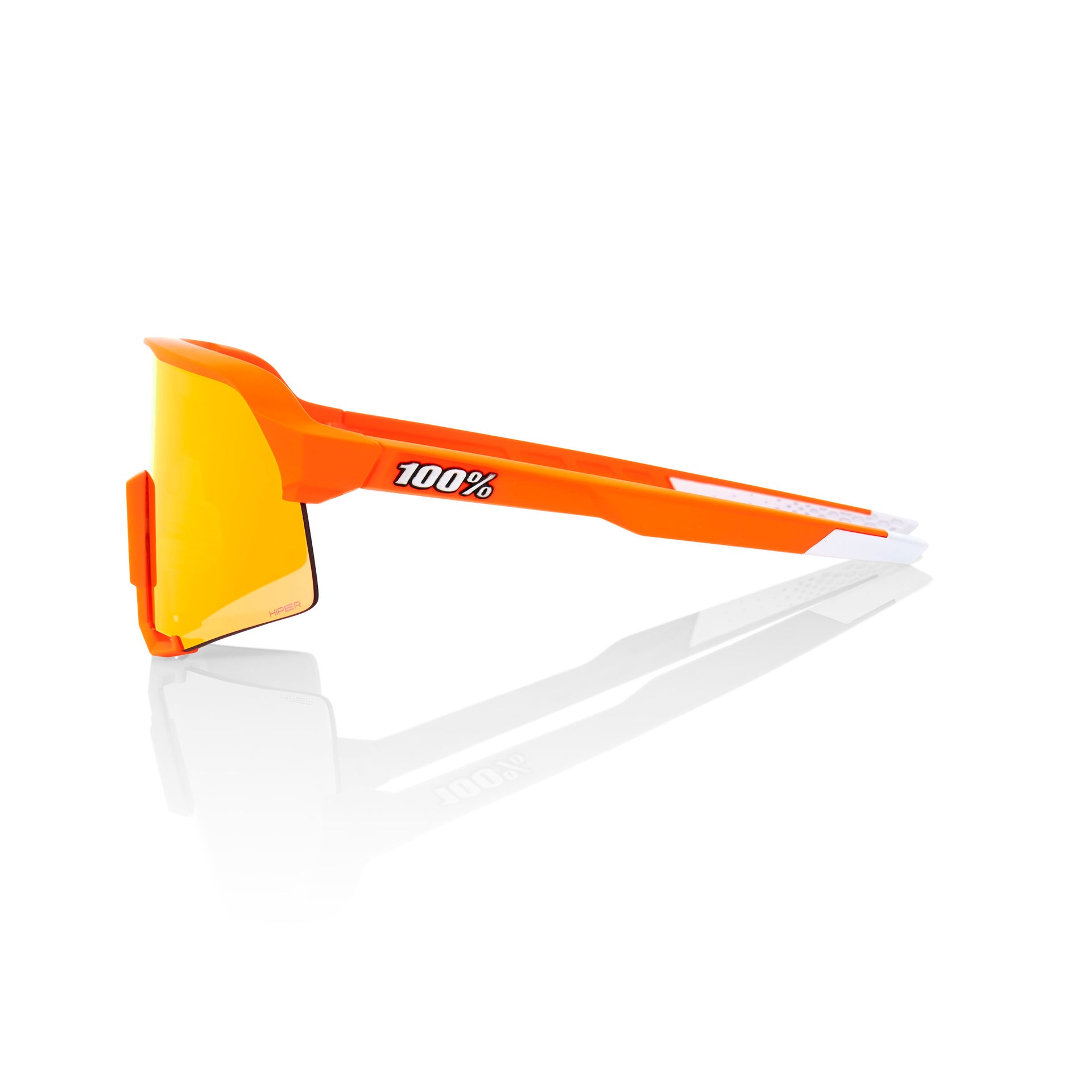 100% S3 Sunglasses Soft Tact Neon Orange with HiPER Red Mirror Lens ...