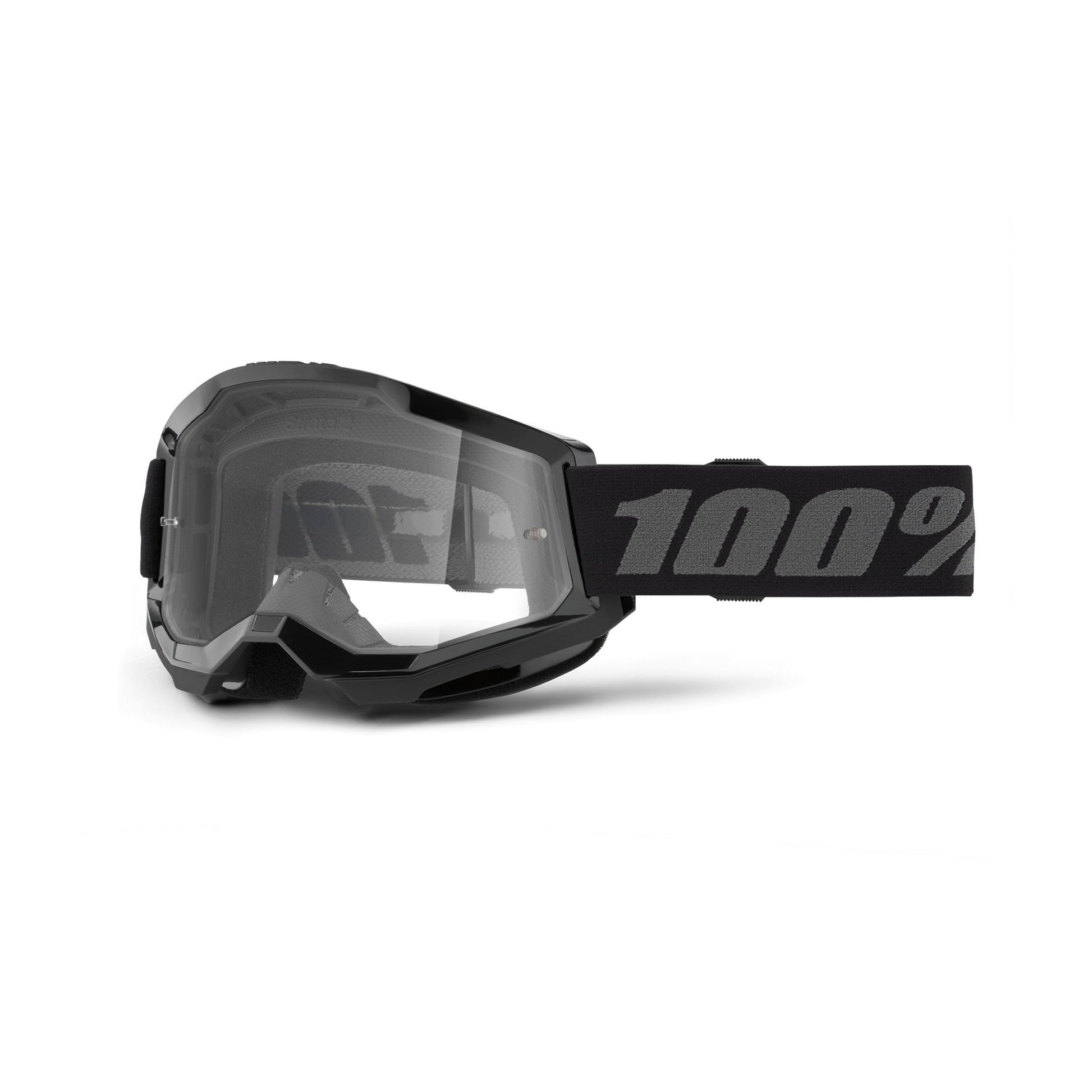 100% STRATA 2 Youth Goggle Black with Clear Lens – 99bikes.co.nz