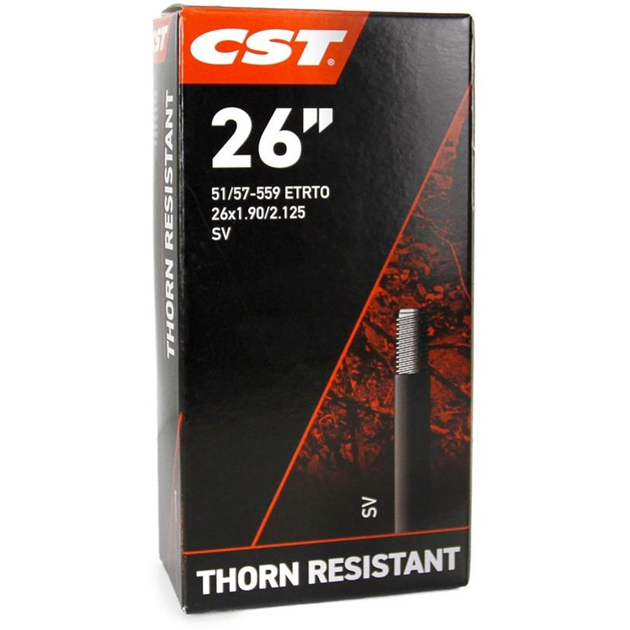 CST Thorn Resistant Schrader Valve Tube 26 x 1.95-2.125" – 99bikes.co.nz