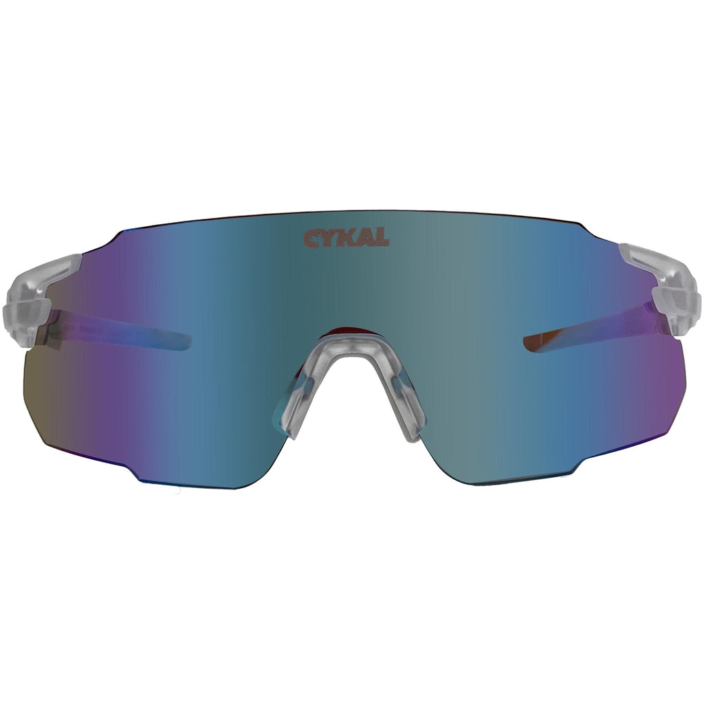 Cykal Kick Sunglasses Matte Clear - Blue Flash Lens – 99bikes.co.nz