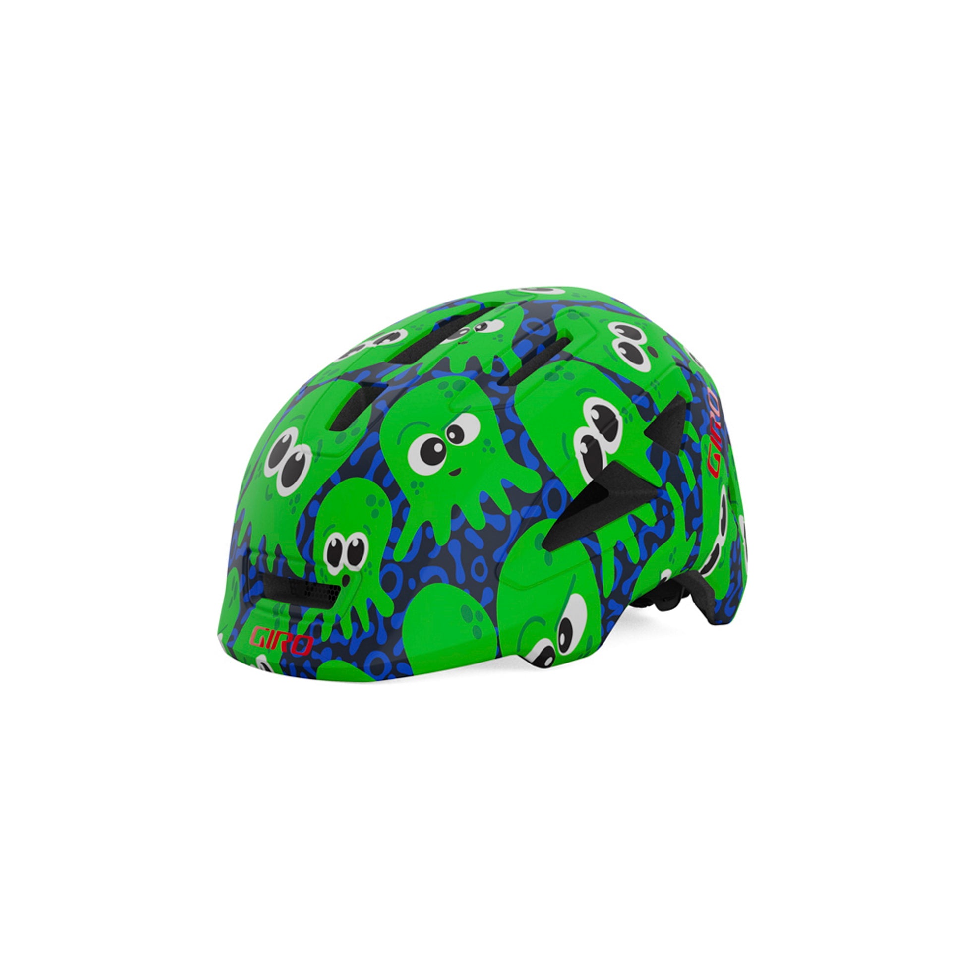 Giro Scamp II Youth Bike Helmet - Matte Midnight/Bright Green Inked ...