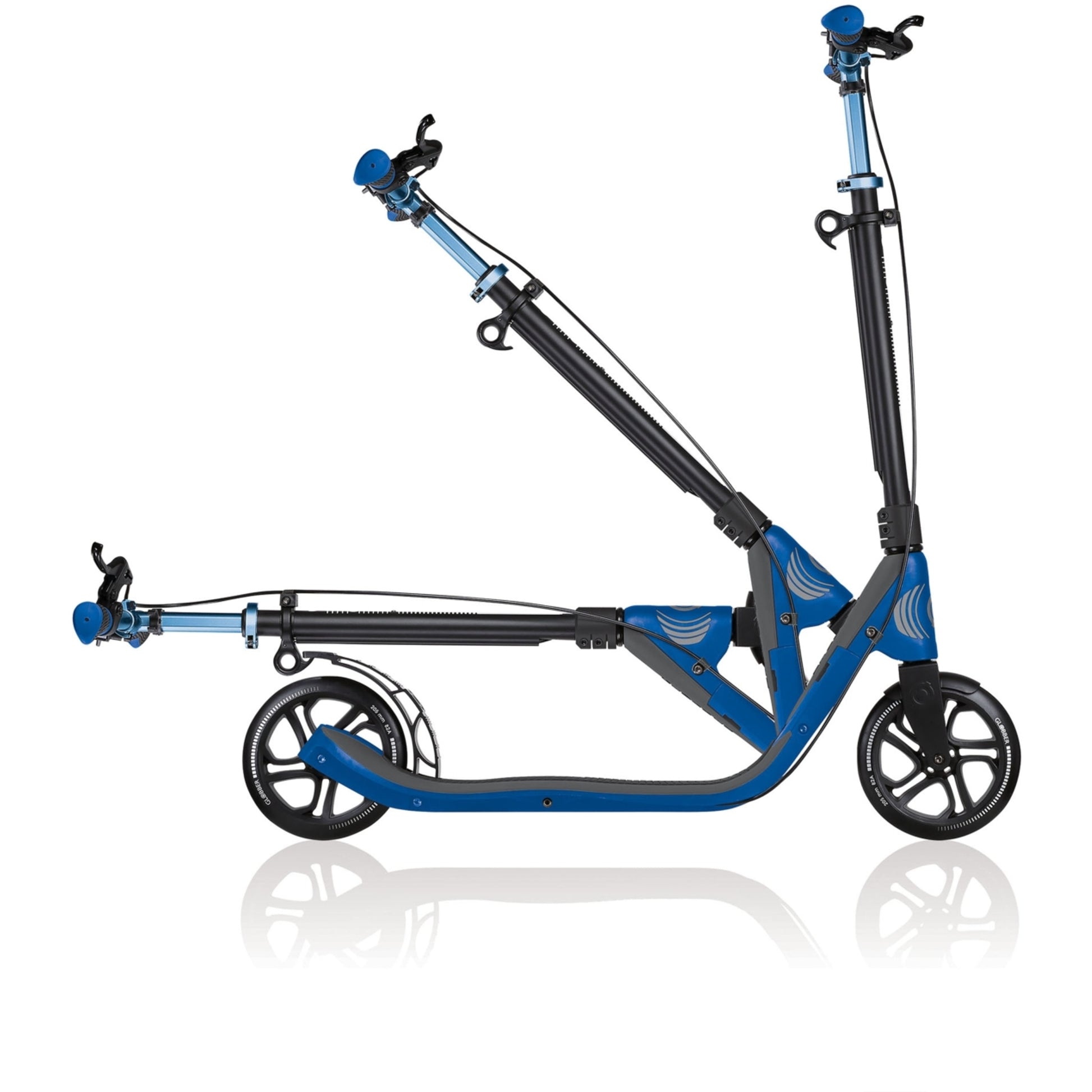 Globber One NL205 Deluxe Scooter Titanium/Navy – 99bikes.co.nz