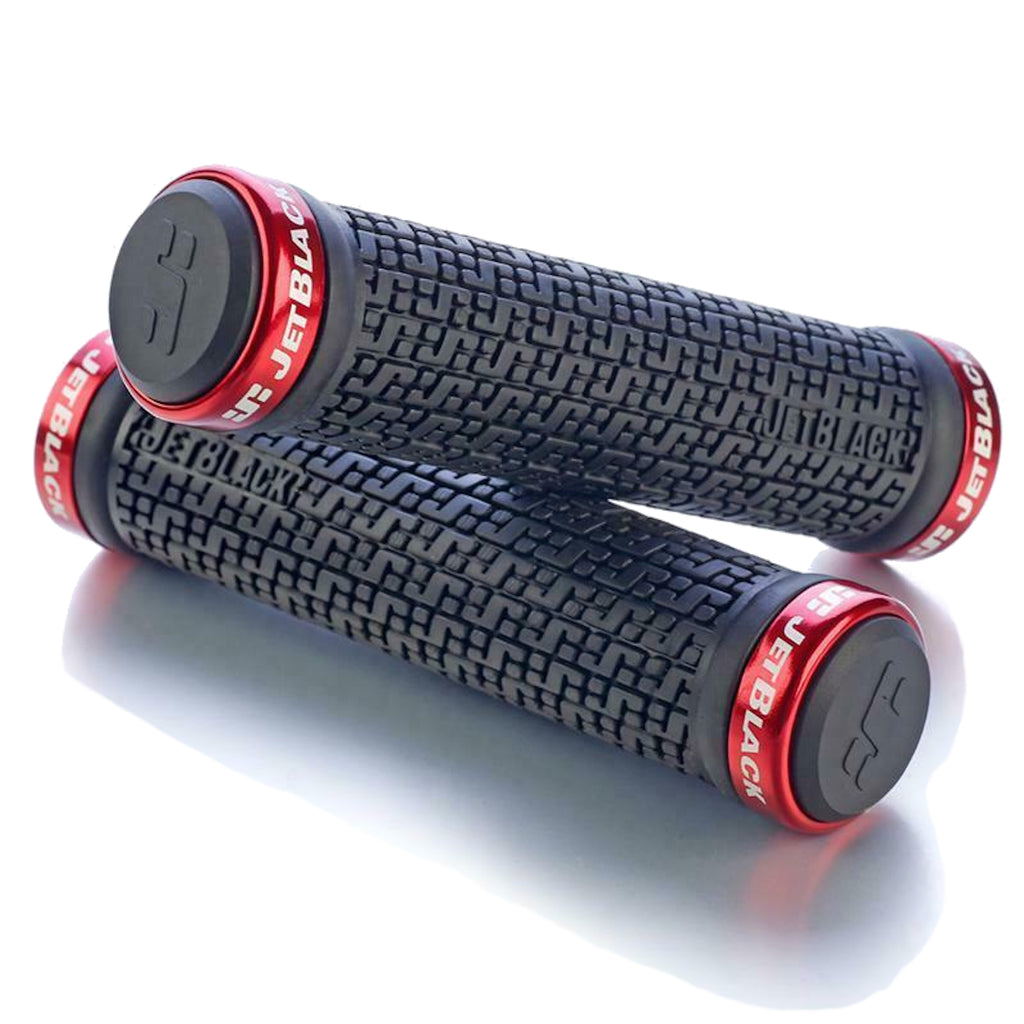 JetBlack Pin LockOn Grips Black/Red – 99bikes.co.nz