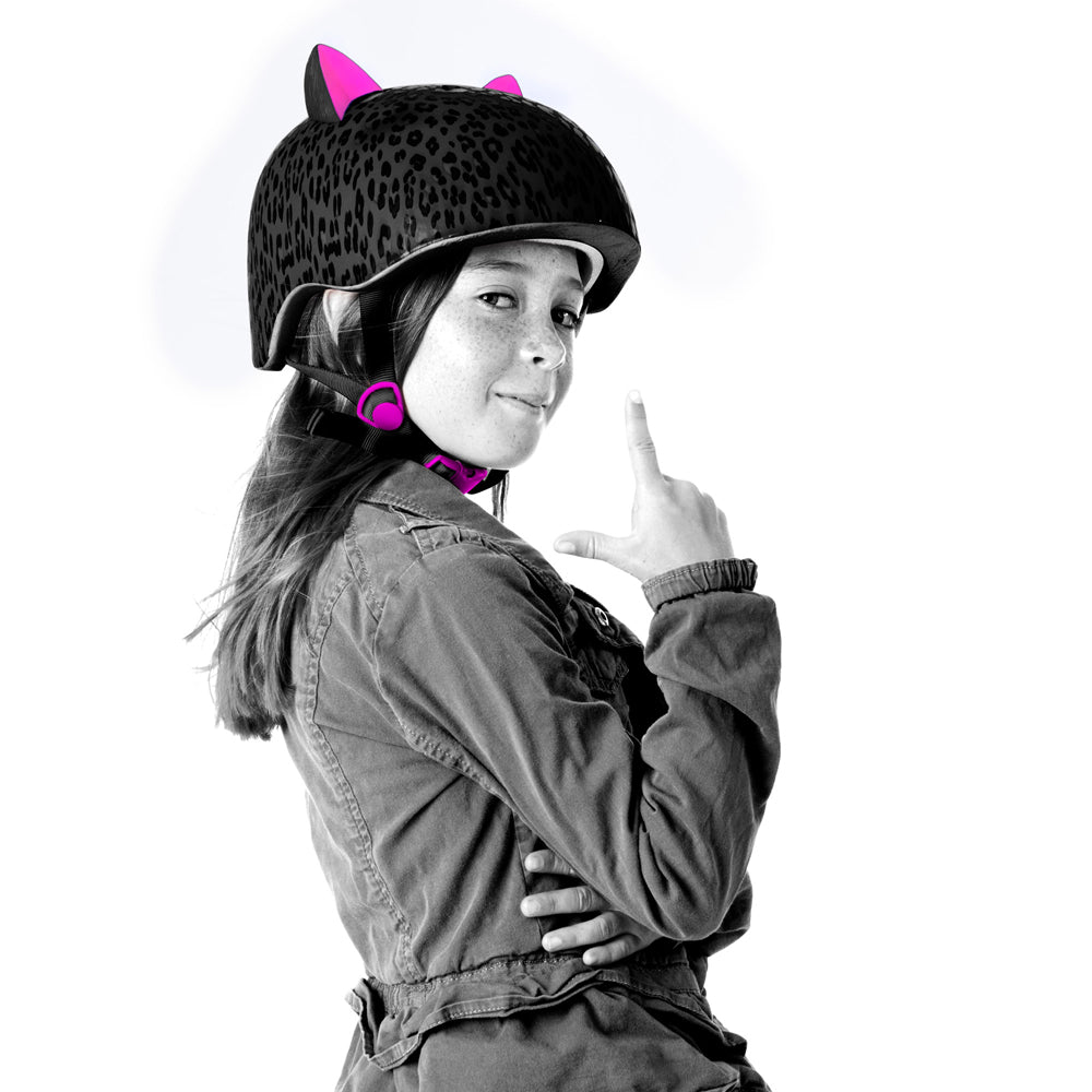 Krash Leopard Kitty Youth Black Helmet – 99bikes.co.nz