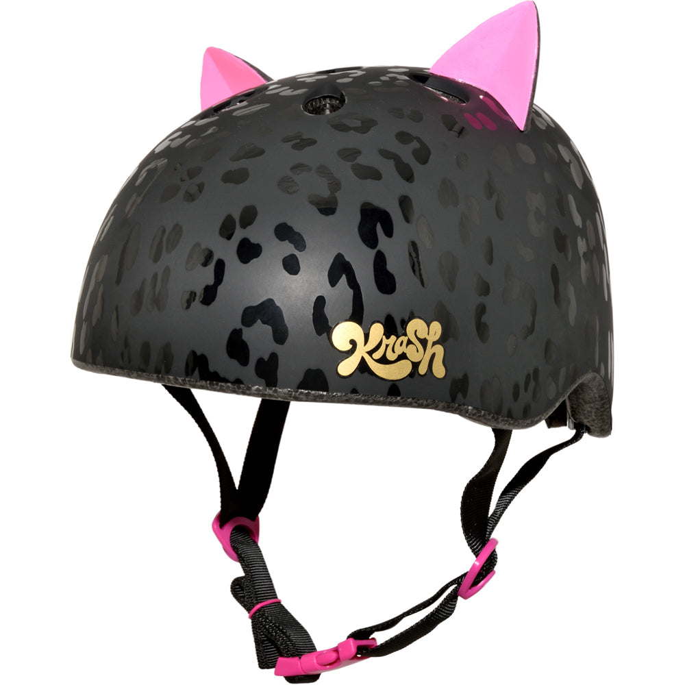 Krash Leopard Kitty Youth Black Helmet – 99bikes.co.nz