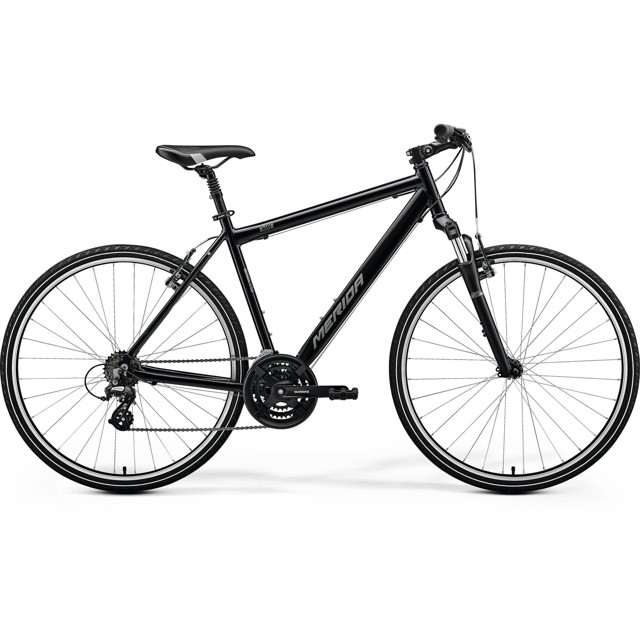 Merida Crossway 10-V Hybrid Bike Black/Silver – 99bikes.co.nz