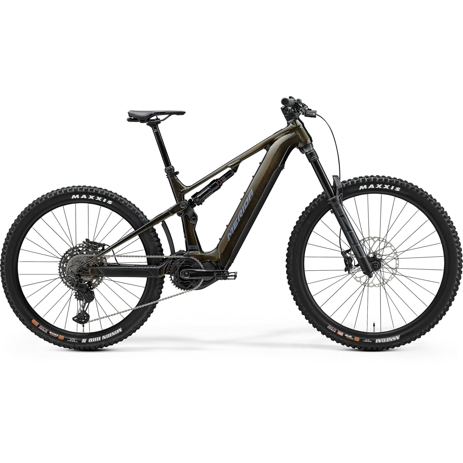 Merida eOne-Sixty 875 Electric Enduro Bike Guarded Gold/Grey – 99bikes ...