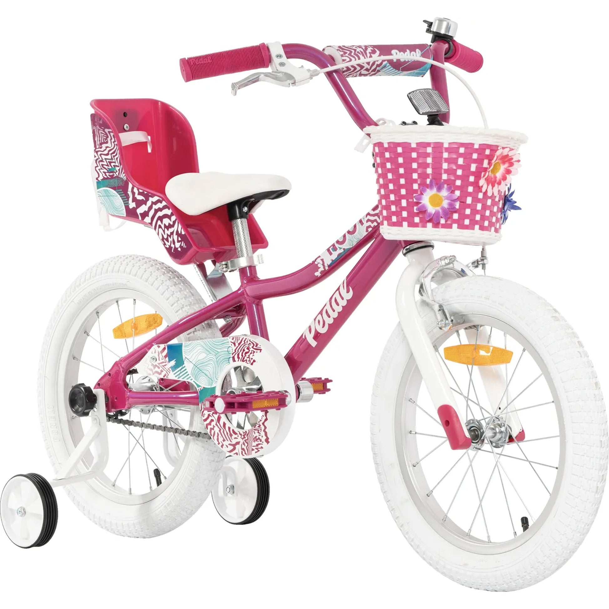 Pedal Hoot 16" Kids Bike Pink/White – 99bikes.co.nz