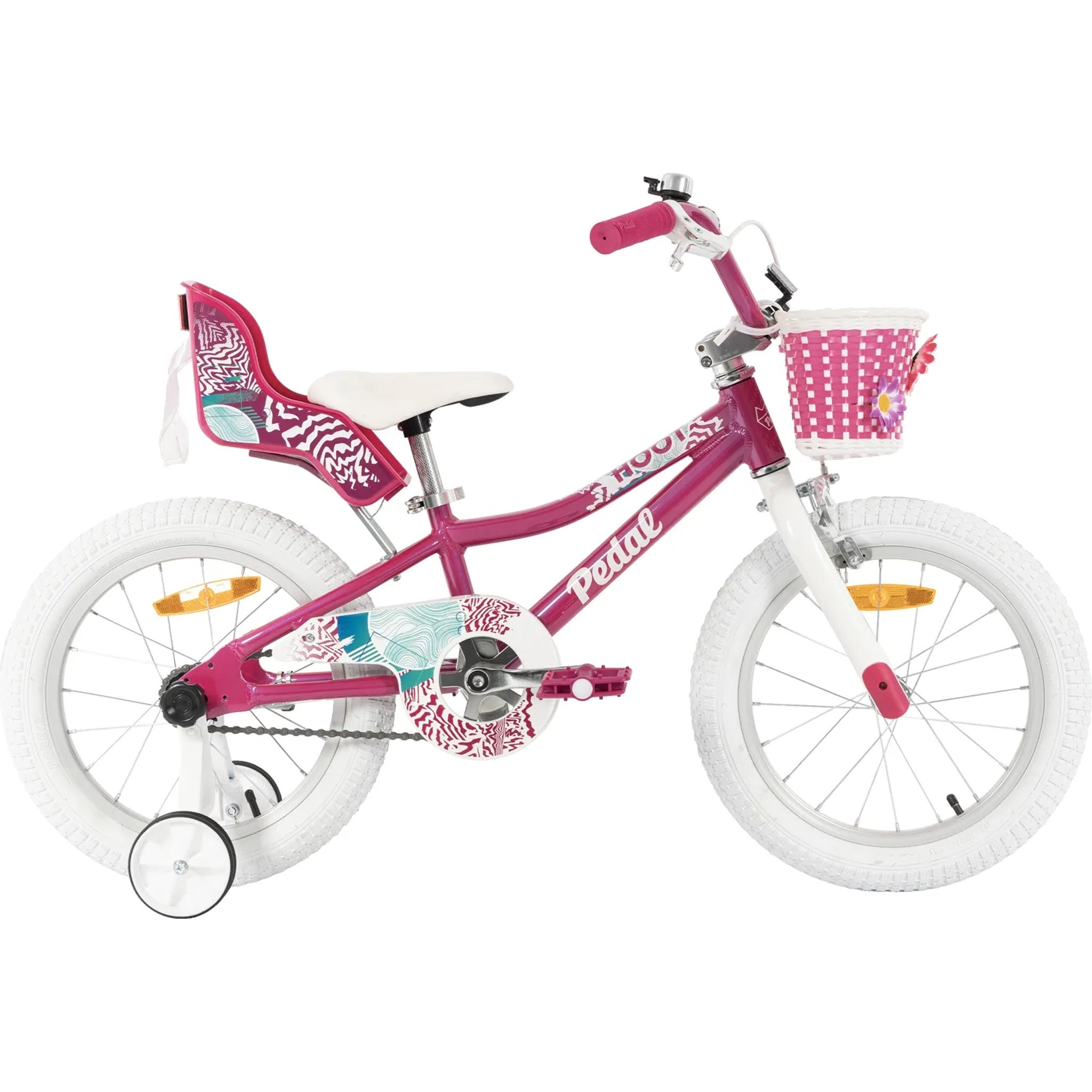 Pedal Hoot 16" Kids Bike Pink/White – 99bikes.co.nz