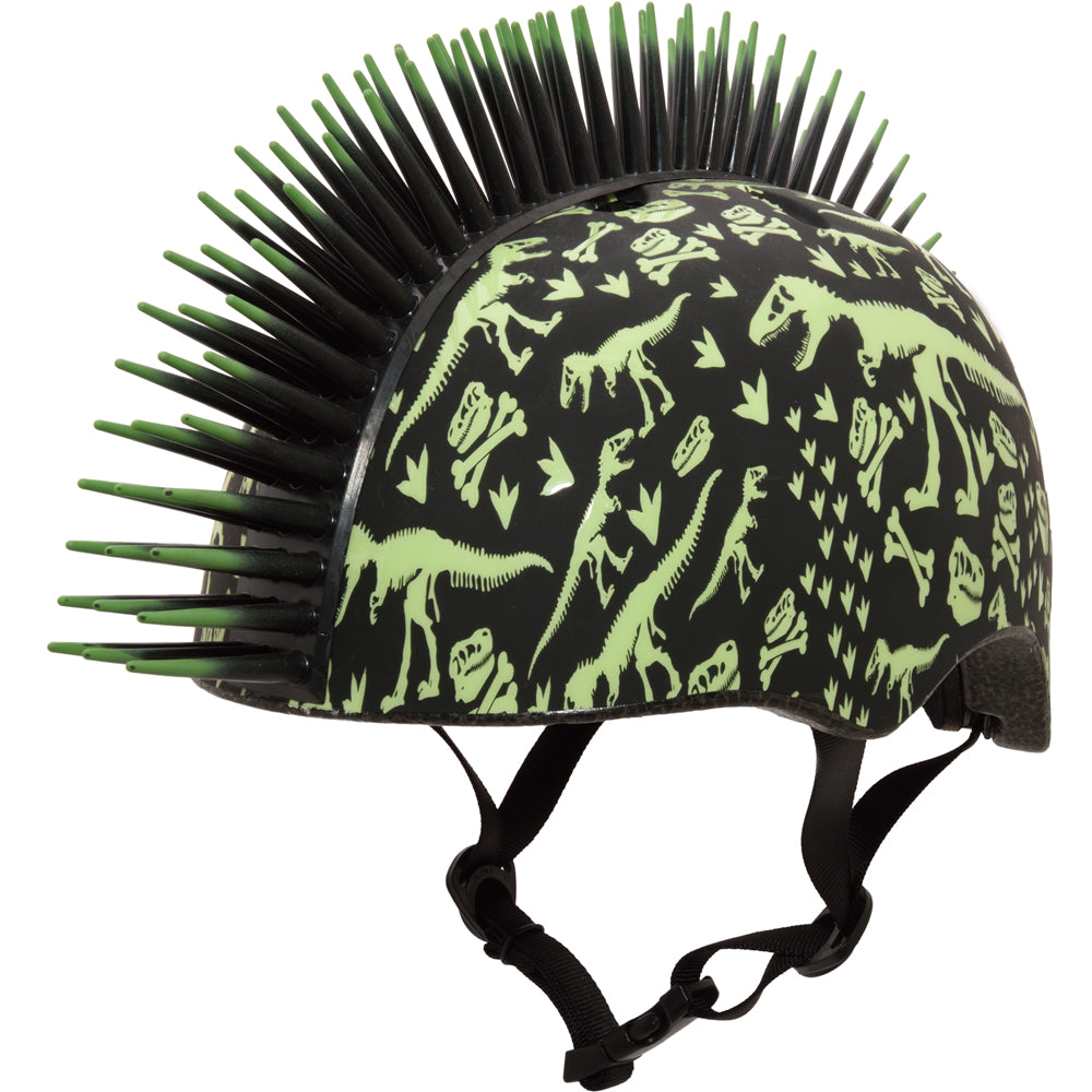 Raskullz T-Rex Bonez Mohawk Toddler Helmet Black/Green – 99bikes.co.nz