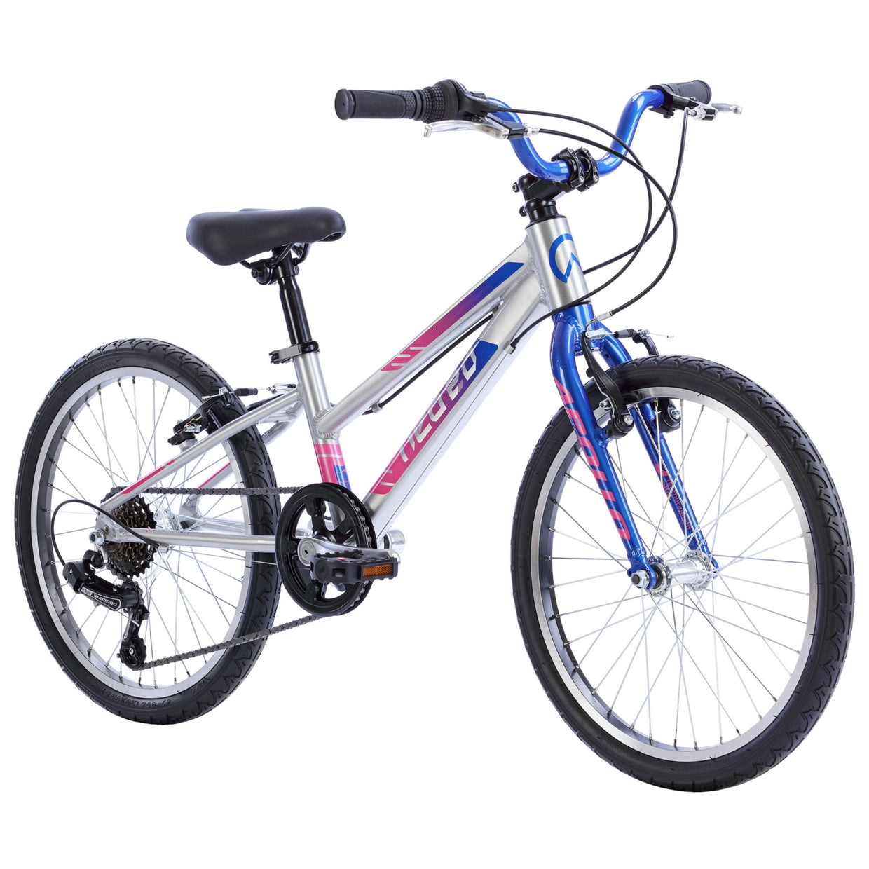 Apollo Neo 20" Kids Bike 6-Speed Brushed Alloy/Navy/Pink – 99bikes.co.nz