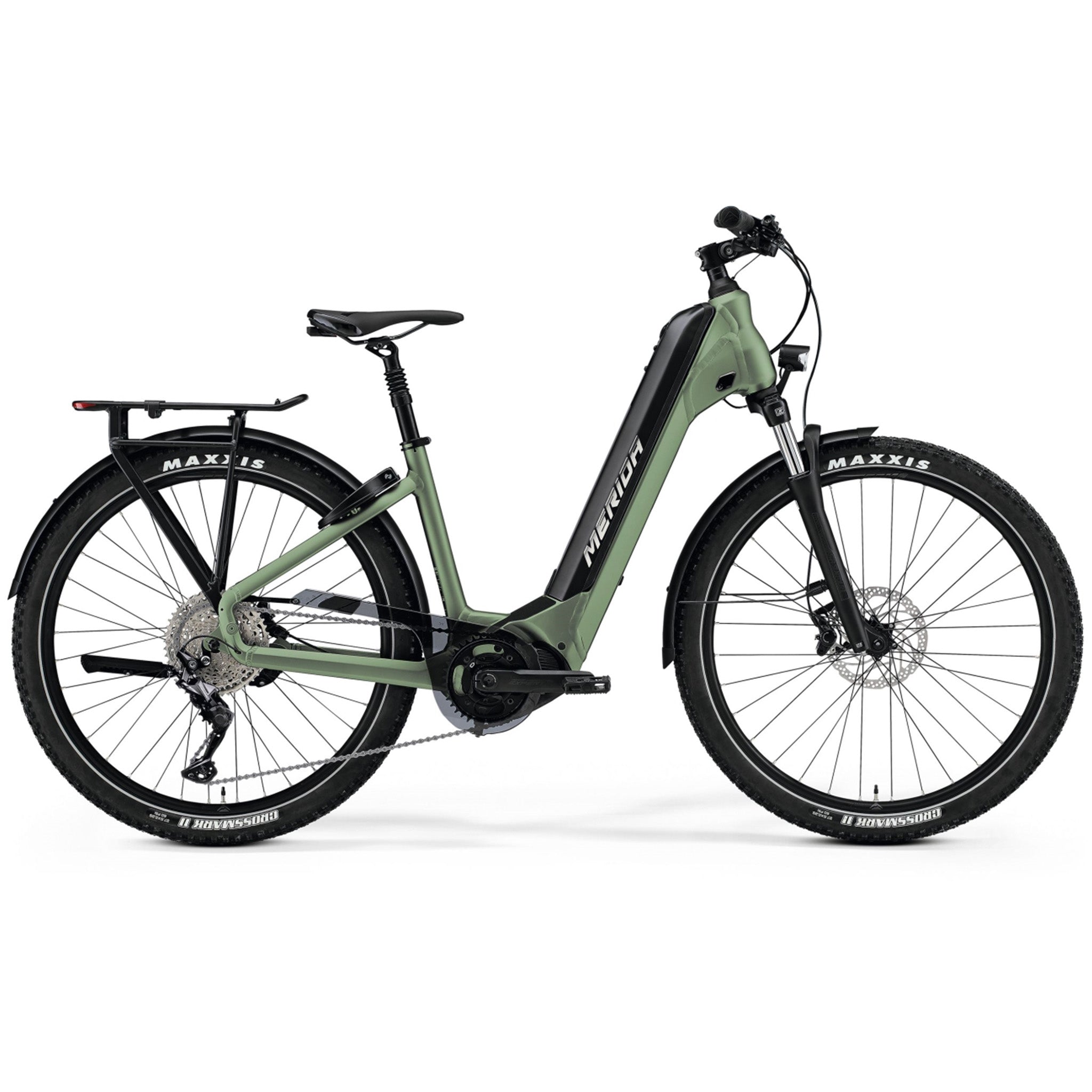 Merida Espresso CC 400 EQ Electric Bike 630Wh Battery Matt Fog Green/B ...