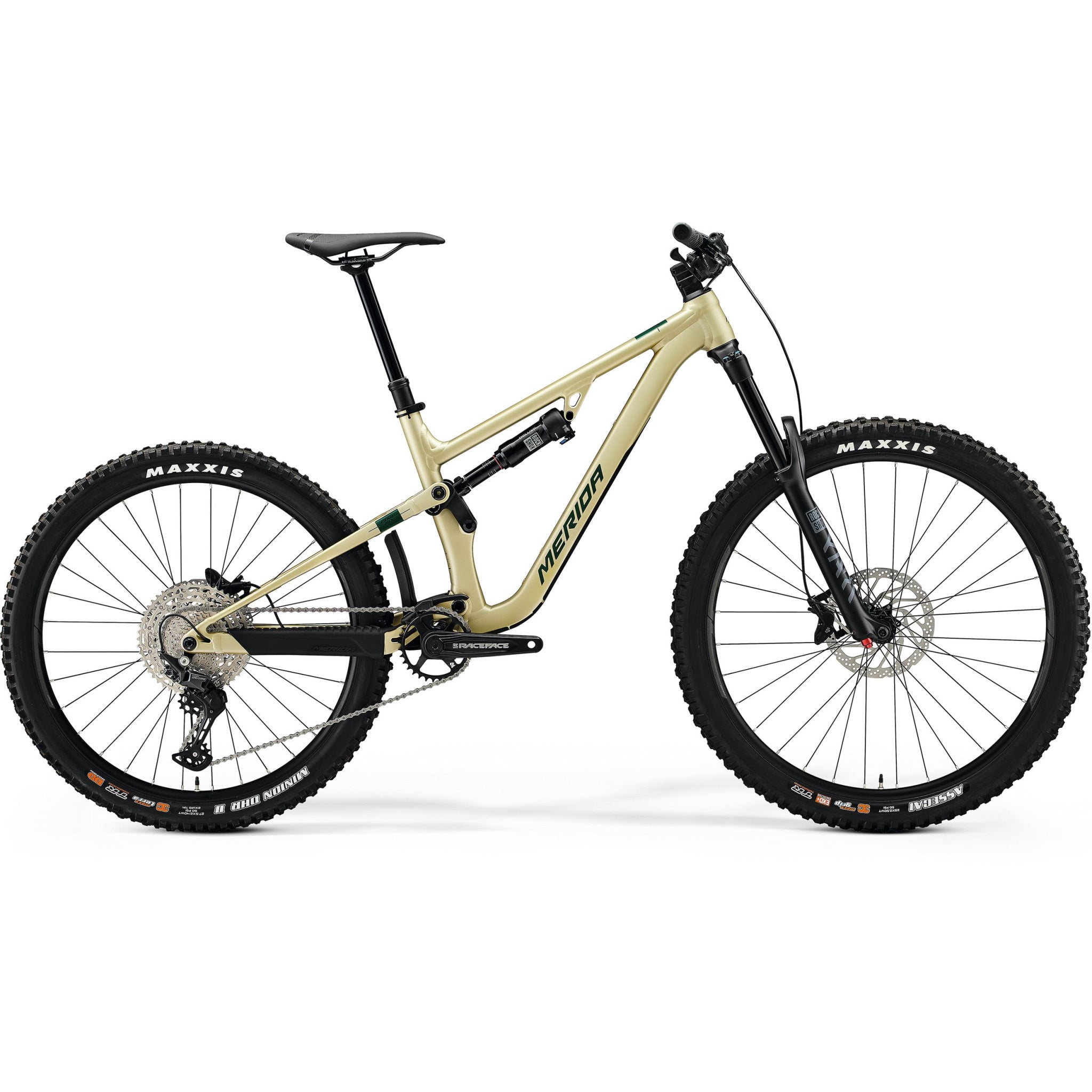 Merida One Sixty 500 Enduro Bike Silk Champagne/Green/Black – 99bikes.co.nz