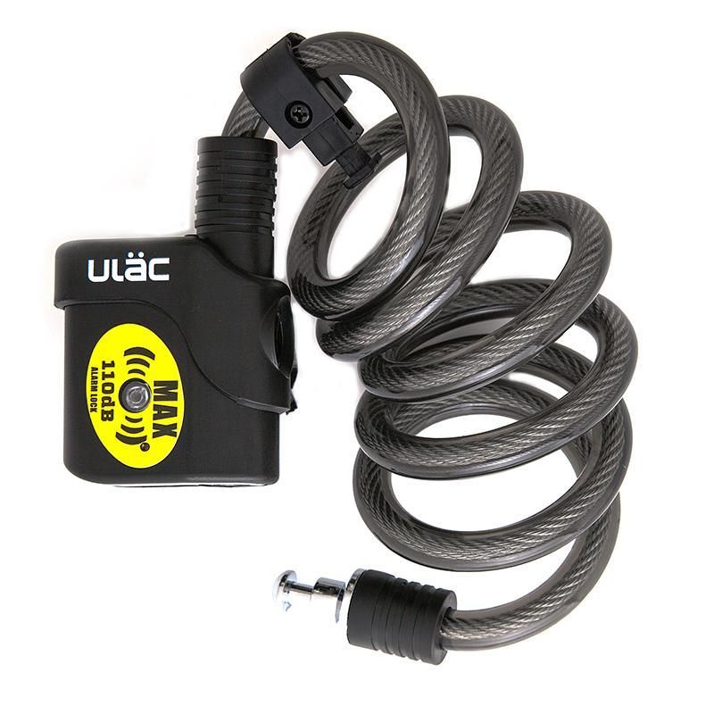 ULAC Lock Bulldog Cable 110 Decibel Alarm Key 12mm x 120cm Black ...