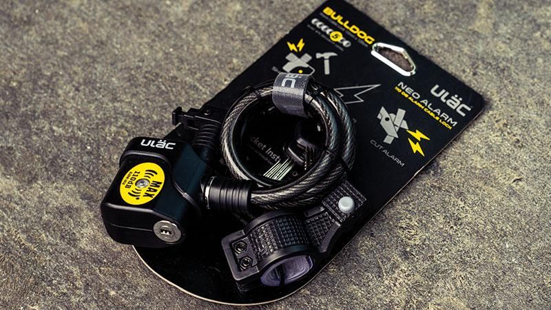 ULAC Lock Bulldog Cable 110 Decibel Alarm Key 12mm x 120cm Black ...
