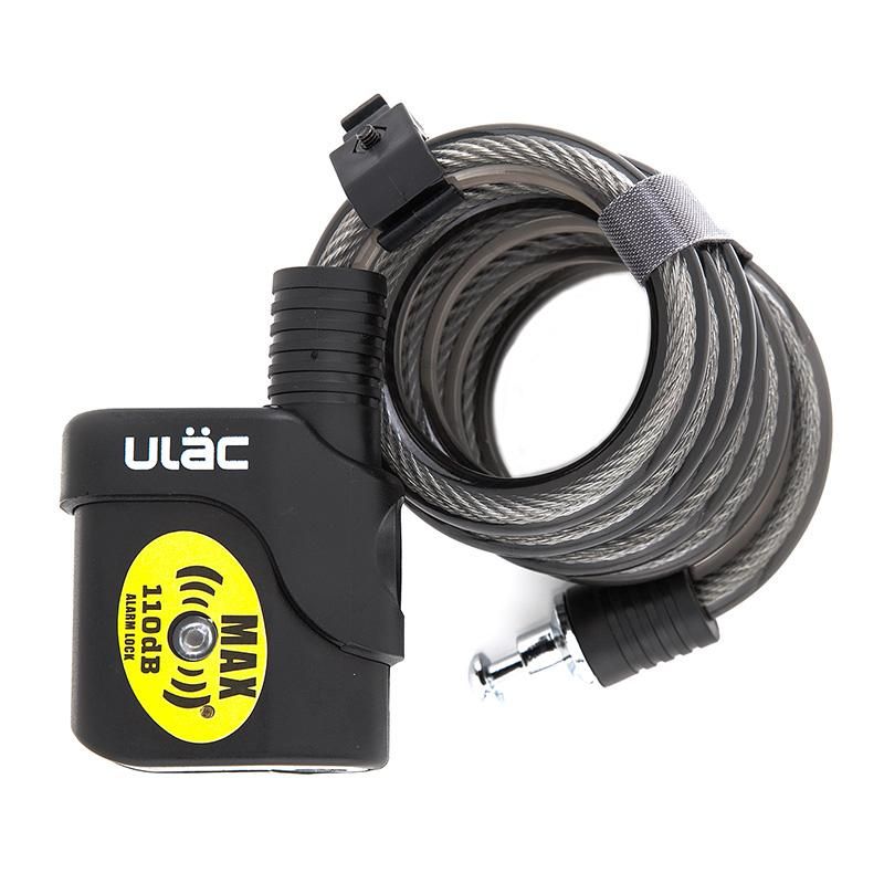 ULAC Lock Bulldog Cable 110 Decibel Alarm Key 12mm x 120cm Black ...